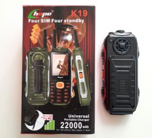 گوشی چهار سیم کارته ارتشی hope k19 اورجینال