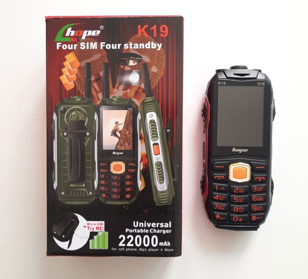 گوشی چهار سیم کارته ارتشی hope k19 اورجینال